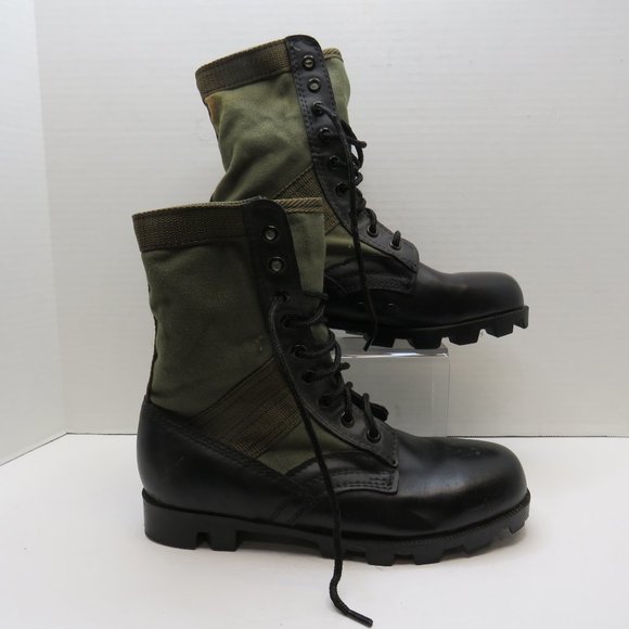 Rothco | Shoes | Rothco Jungle Boots 8r Black Leather Olive Drab Canvis ...